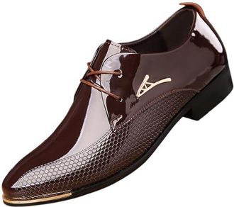 Generic Chaussures habill&eacute;es pour homme en cuir verni Oxfords classiques &agrave; lacets - Chaussures de smoking formelles - Pour affaires, mariage, derby - Mode, ma