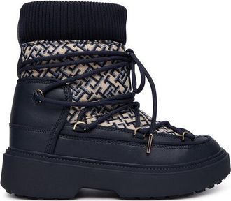 Tommy Hilfiger Schneeschuhe Monogram Water Resist Snow Boot FW0FW09491 Dunkelblau
