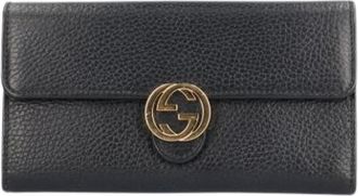 Gucci Portefeuille long (bi-pli) Pre-owned - Femme - Pre-owned - Noir - Taille: ONE Size
