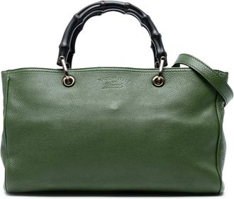Gucci Hobo Bags - Medium Calfskin Bamboo Shopper Satchel - Gr. unisize - in Gr&uuml;n - f&uuml;r Damen