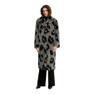Silvian Heach Langer Kunstpelzmantel Lemos - - Coats - Damen - Grau - M