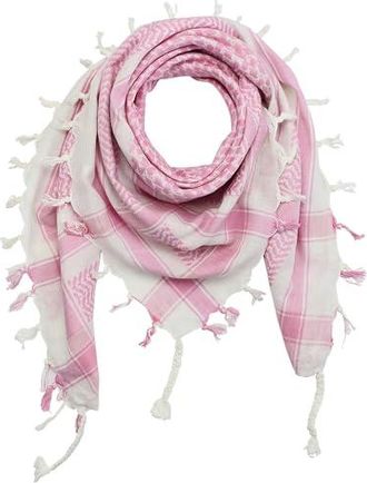 Freak Scene Kufiya - blanc - rose - 100 x 100 cm - Shemagh - foulard Arafat palestinien - keffieh en coton