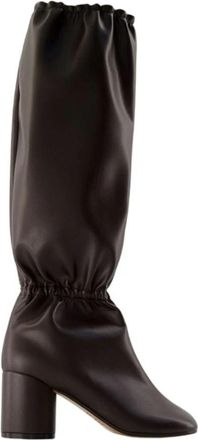 Maison Margiela Anatomische Stiefel mit geraffertem quadratischem Zeh und hohem Absatz - - Shoes - Damen - Braun - 38 EU