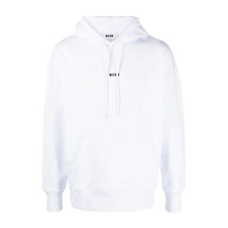 Msgm Msgm, Homme, Sweatshirts et sweats à capuche, Blanc, Taille: S Sweat à Capuche avec Cordon de Serrage et Logo Imprimé