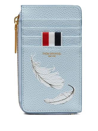 Thom Browne porte-cartes à imprimé graphique - Bleu