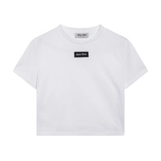 Miu Miu Jersey T-Shirt - - Tops - Damen - Wei&szlig; - XS