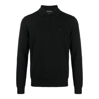 Emporio Armani Virgin Wool Polo - - Tops - Herren - Schwarzk - M