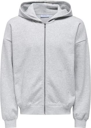 Only & Sons Onsturner VTG Sweat &agrave; Capuche zipp&eacute; Cbo Noos Veste de Sweatshirt, Gris Clair chin&eacute;, L Homme