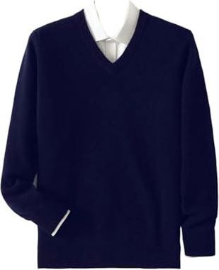 Generic Pull en laine &agrave; col en V pour homme - Manches longues - D&eacute;contract&eacute; - Pull en tricot doux et chaud -, 267., XL