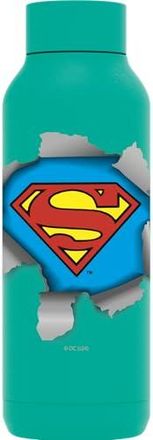 Quokka Solid Jade Green Thermosflasche, Edelstahl, 510 ml, Superman