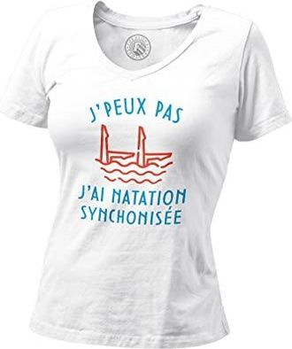 Fabulous T-Shirt Femme Col V JPeux Pas JAi Natation Synchronisée Piscine