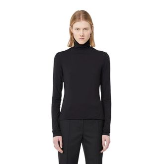 Sportmax Figurbetontes Jersey-Strickoberteil - - Knitwear - Damen - Schwarzk - M