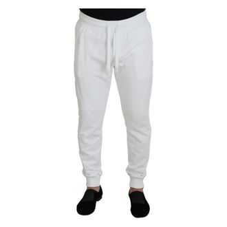 Dolce & Gabbana Sport Logo Baumwoll-Sweathose - - Trousers - Herren - Wei&szlig; - S