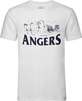 Fabulous T-Shirt Homme Col Rond Angers Minimalist Ville France Patrimoine Château