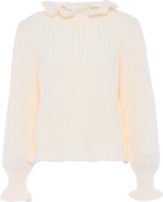 Faina Pullover Damen Wollwei&szlig;