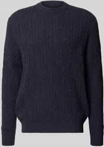 Fynch-Hatton Strickpullover aus Baumwoll-Woll-Mix mit Zopfmuster