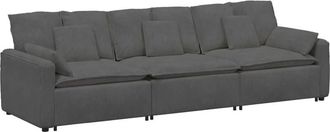 vidaXL Modulares Sofa mit Kissen Dunkelgrau - Vidaxl