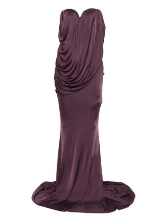 Giuseppe Di Morabito robe-bustier à design drapé - Violet