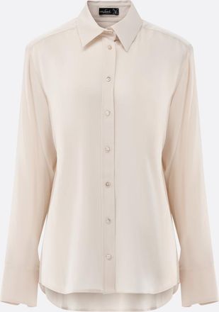 van Laack Taillierte Hemdbluse aus Seide mit Stretch
