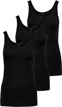 Only Onllive Love Noos Débardeur pour Femme, Noir (3 x Noir), XXL