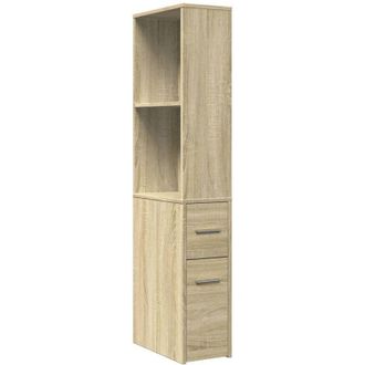 vidaXL Badschrank Schmal mit Rollen Sonoma-Eiche Holzwerkstoff - Vidaxl