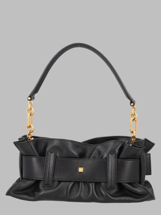 Balmain Womens Shoulder Bag Anthem Mini Black Leather