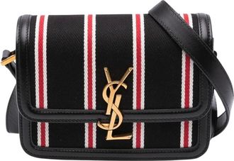 Saint Laurent Sac bandouli&egrave;re Niki Mini Pre-owned en toile ray&eacute;e - Femme - Pre-owned - Noir - Taille: ONE Size