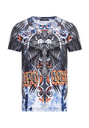 Cipo & Baxx T-Shirt T-Shirt mit Rundhals-Ausschnitt