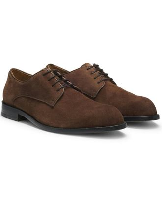 HUGO BOSS Derby-Schn&uuml;rer Tayil aus Veloursleder mit Ledersohle in