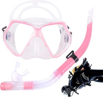 Generic Maske und Schnorchel, Set f&uuml;r Erwachsene, Schwimmbrille aus geh&auml;rtetem, Anti-Fog und Anti-Fog und Panoramablick zum Schwimmen
