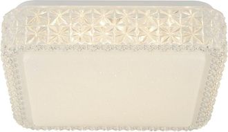 Searchlight Plafonnier carré CLIO Led CCT changement temperature de lumiere Long et Larg 28cm et Haut 8.5cm Acrylique avec télécommande 18w 1649 lumens