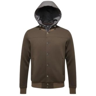 H&egrave;SKIMO Bomberjacke mit Kapuze aus Interlock-Strick - - Jackets - Herren - Braun - L