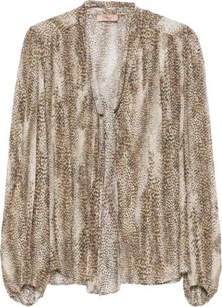 Twin-Set Bluse mit Animal-Print - Braun