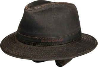 Stetson Chapeau Berico Ear Flaps Traveller Homme - en Tissu pour lhiver avec Oreillettes, Doublure, Doublure Automne-Hiver Hiver - XL (60-61 cm) Marron