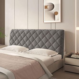 Generic Gesteppter Samtbezug Bettkopfteil Bezug f&uuml;r Queen Full Twin Cal King BBB Gr&ouml;&szlig;en dick staubdicht f&uuml;r Schlafzimmerdekoration Dunkelgrau California King: