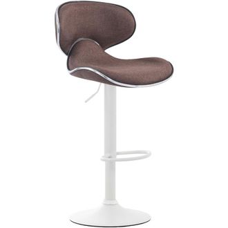 Clp Tabouret de bar Las Vegas V2 en tissu avec pied en m&eacute;tal Marron Blanc
