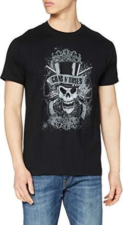 AWDIP Officiel Guns N Roses Faded Skull T-Shirt, Noir, XL Homme