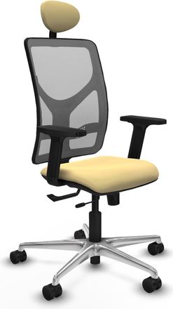 Piqueras y Crespo B&uuml;rostuhl aus Kunstleder, mit 2D-Armlehnen, h&ouml;henverstellbare Lendenwirbelst&uuml;tze und festes Kopfteil, ausgestattet mit Syncro/Traslack und Schneidesch