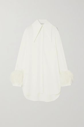 16Arlington Chemise En Cr&ecirc;pe &Agrave; Finitions En Plumes Seymour - Ivoire