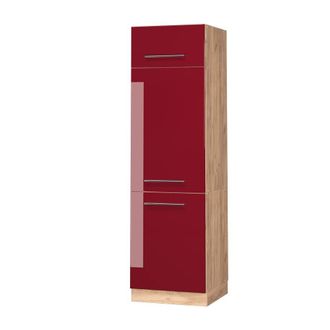 Vicco K&uuml;hlumbauschrank Fame-Line, Bordeaux Hochglanz/Goldkraft Eiche, 60 cm