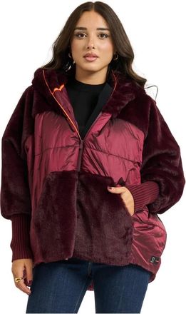 Suns Femme, Vestes, Rouge, Taille: 36 FR Veste avec inserts en fourrure