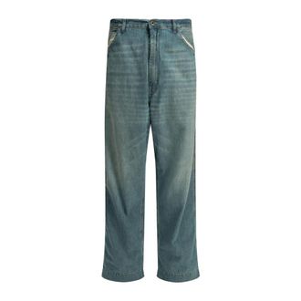 Maison Margiela Pantalon Carpenter en Denim D&eacute;lav&eacute; - Homme - Jeans - Bleu - Taille: L