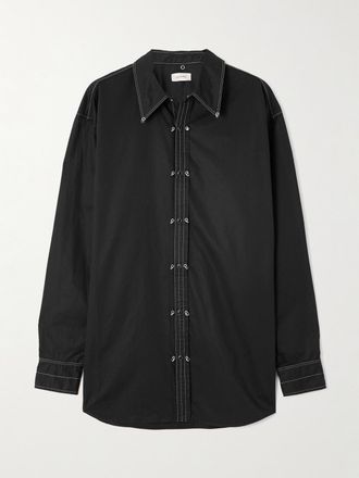 Christophe Lemaire Chemise En Coton À Ornements - Noir