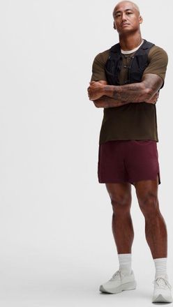 lululemon Short de course Fast and Free doubl&eacute; pour Hommes - 13 cm - Burgundy - Taille 2XL