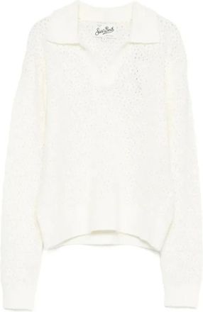 MC2 Saint Barth Femme, Pulls, Blanc, Taille: 38 FR Nita Pointelle Mesh