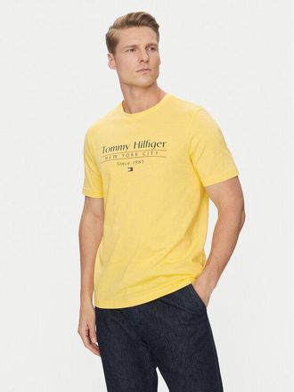 Tommy Hilfiger T-Shirt Center Stack MW0MW38621 Gelb Regular Fit