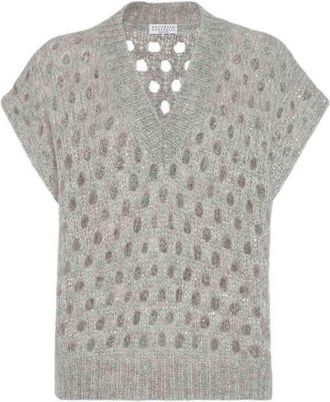 Brunello Cucinelli U-Boot-Pullover - Grau