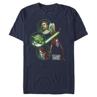 Star Wars Unisex Light Side Group Organic Short Sleeve T-Shirt, Navy Blau, XL