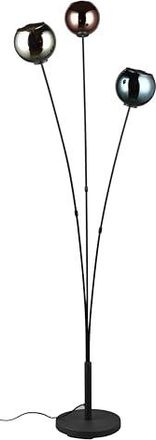 Reality Stehleuchte Sheldon R41303017, Metall Schwarz matt, Glas Blau/Grün/Kupferfarbig, exkl. 3x E14