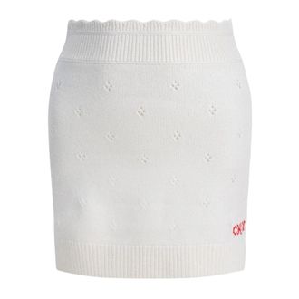 Chlo&eacute; Strick-Minirock mit Lochmuster - - Skirts - Damen - Wei&szlig; - M
